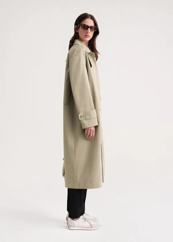 Toteme Oversized Gabardine Car Coat - Trench Beige | Editorialist